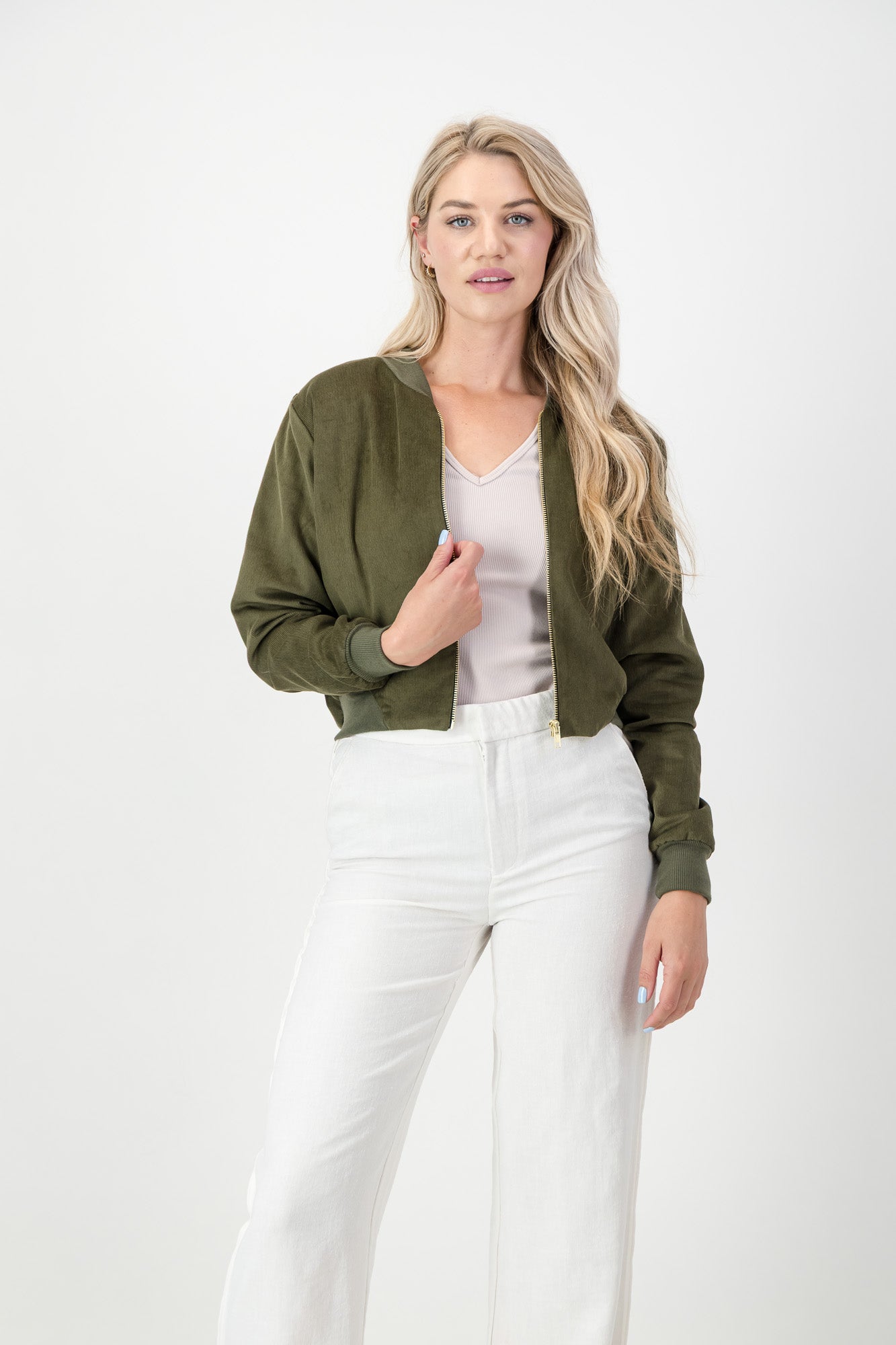 BOMBER JACKET | OLIVE – LENA LISA | Fashion Designer